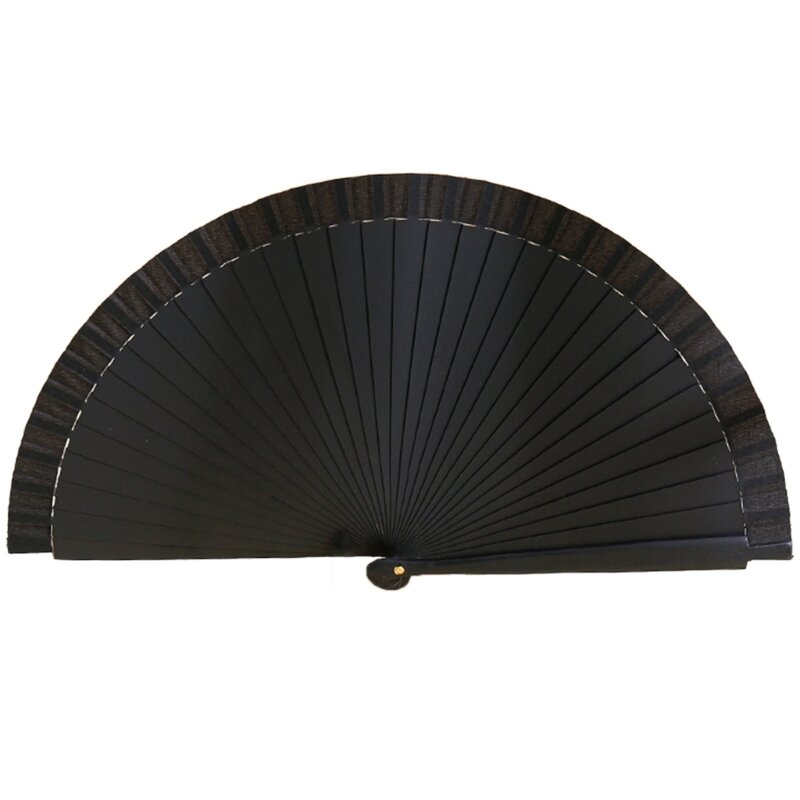 Spanish Wood Plain Solid Color Folding Fan for Dance Perfornamnces Party Gift