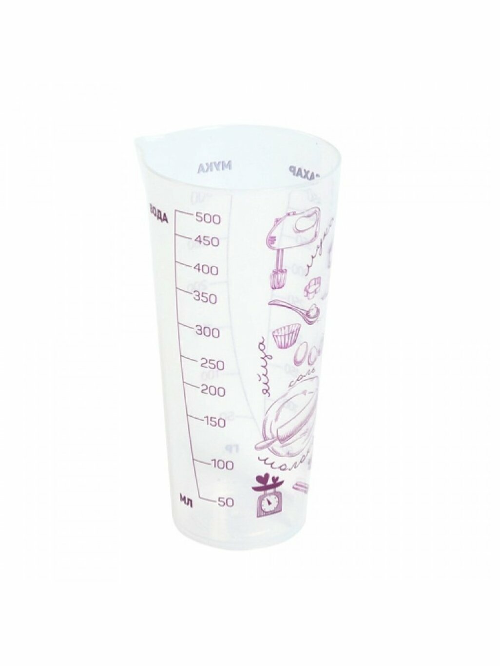 Мерный стакан 0.5 л Violet Поваренок, пластмасса, Россия