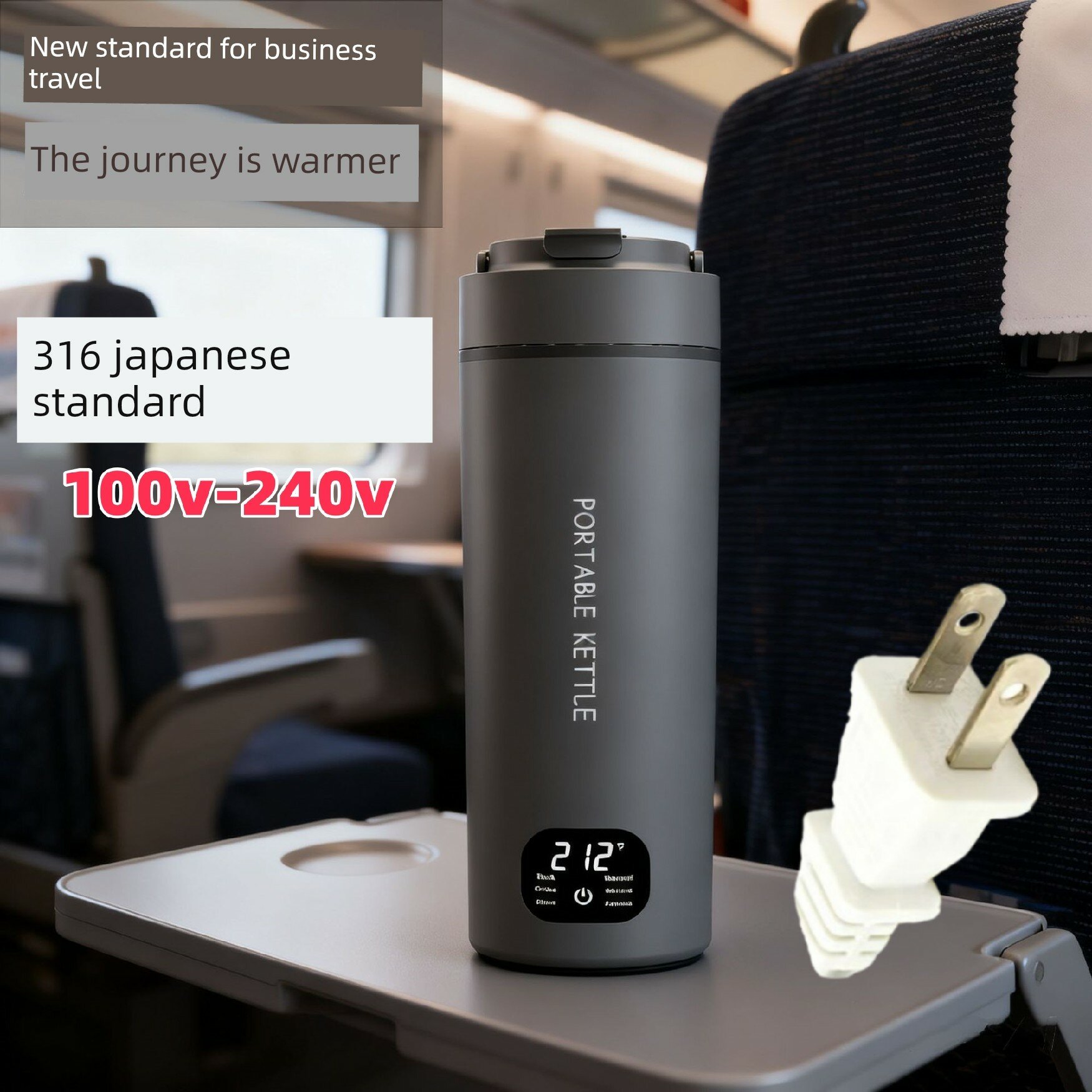 Портативный электрический чайник-термос 110В/220В, мини-чайник для путешествий, с поддержанием постоянной температуры,