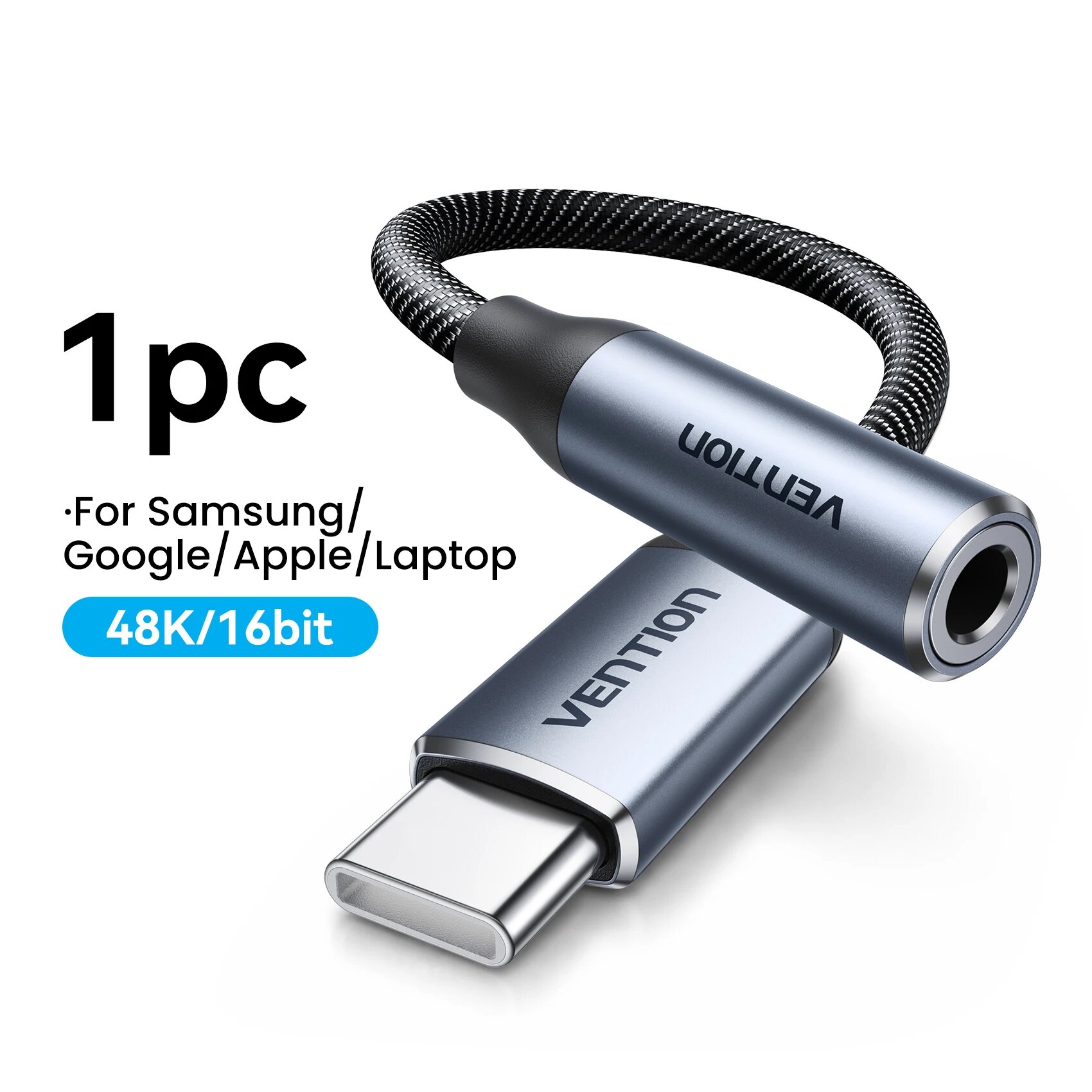 Адаптер Vention USB-C 3.5 мм для наушников, Цвет: New DAC Adapter