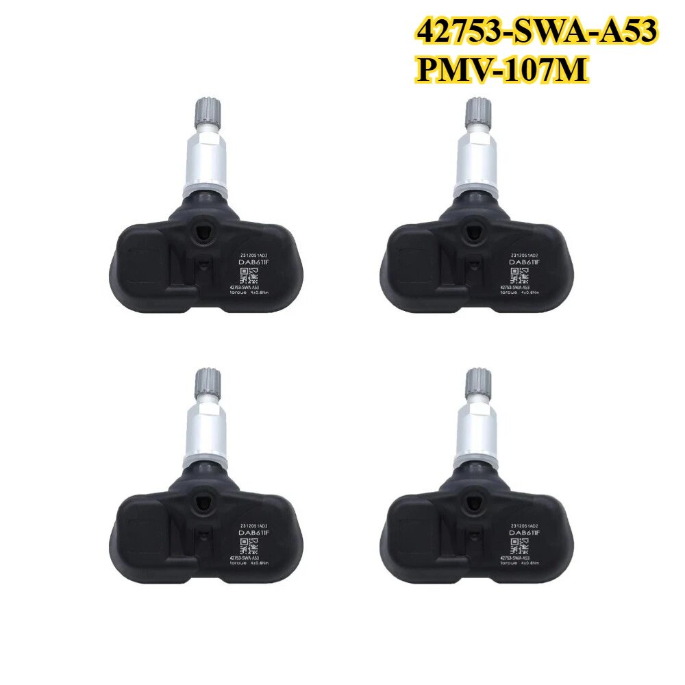 4x 315 МГц датчик давления в шинах TPMS 42753-SWA-A53 42753SWAA53 PMV-107M для Honda Accord CR-V CRV 2007 2008 2009 2010 2011 2012