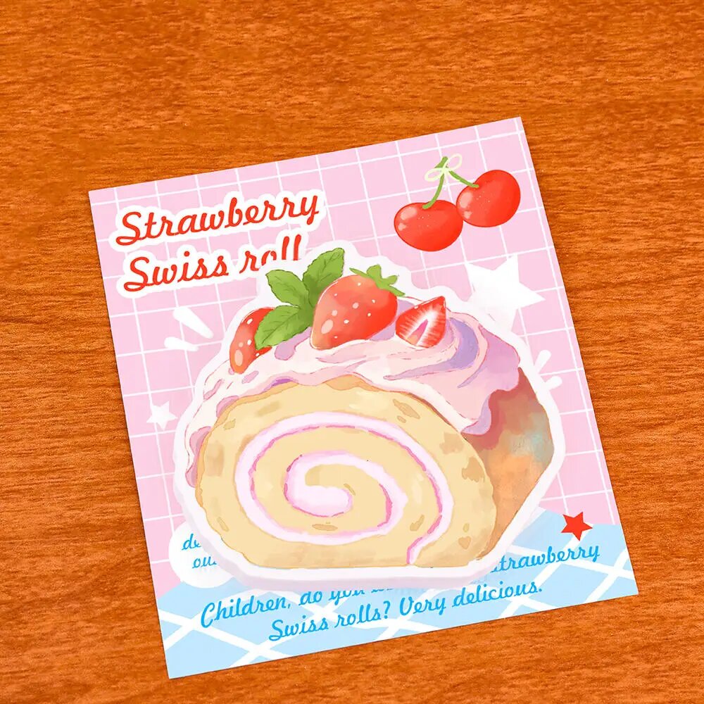 Стикеры-заметки Розовый торт Strawberry Swiss roll