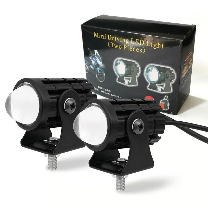 12V LED фара биколор дальний/ближний свет универсальная для мотоцикла, грузовика, SUV, ATV и автомобиля, 2 шт.