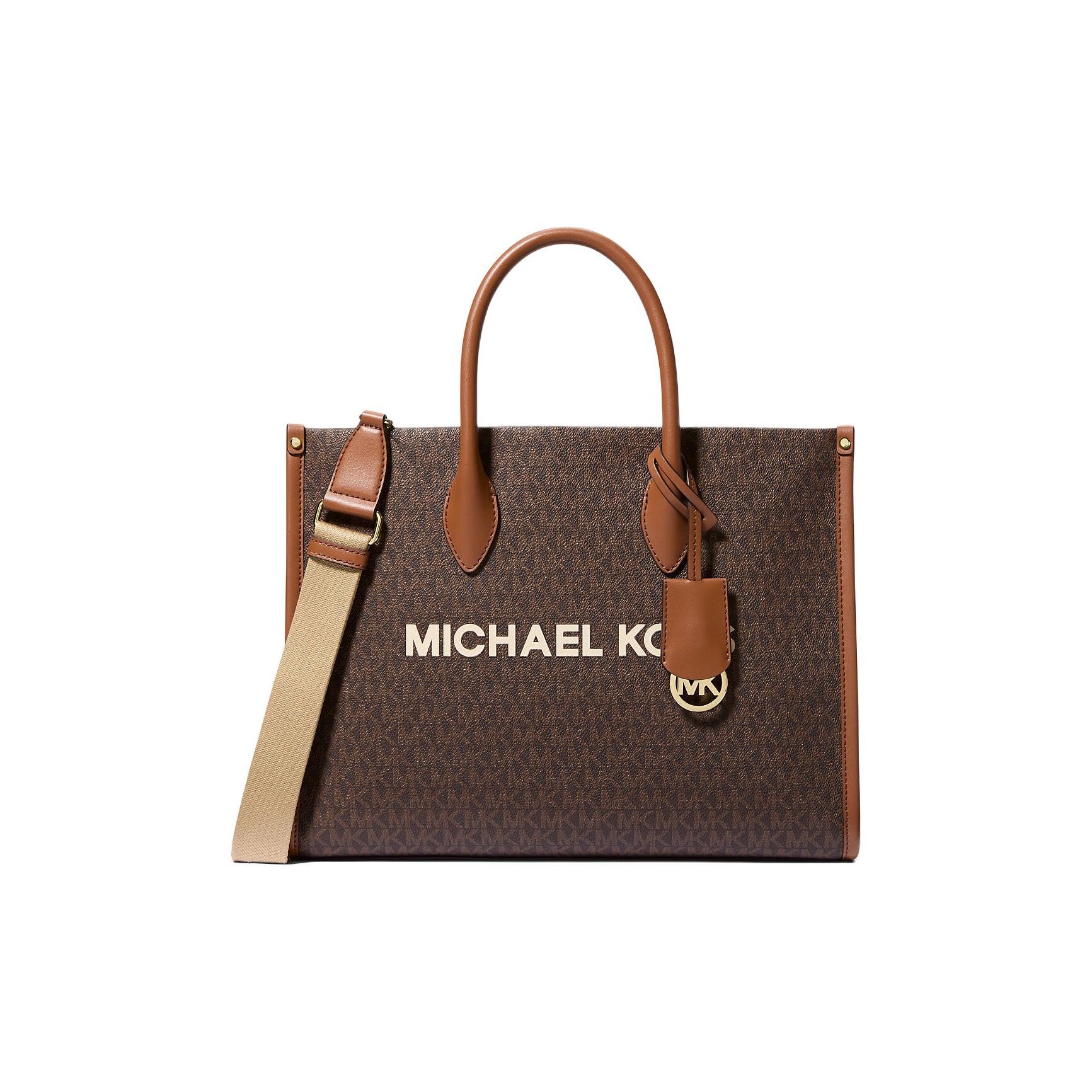 Сумка MICHAEL KORS, фактура тиснение, коричневый — фото 1