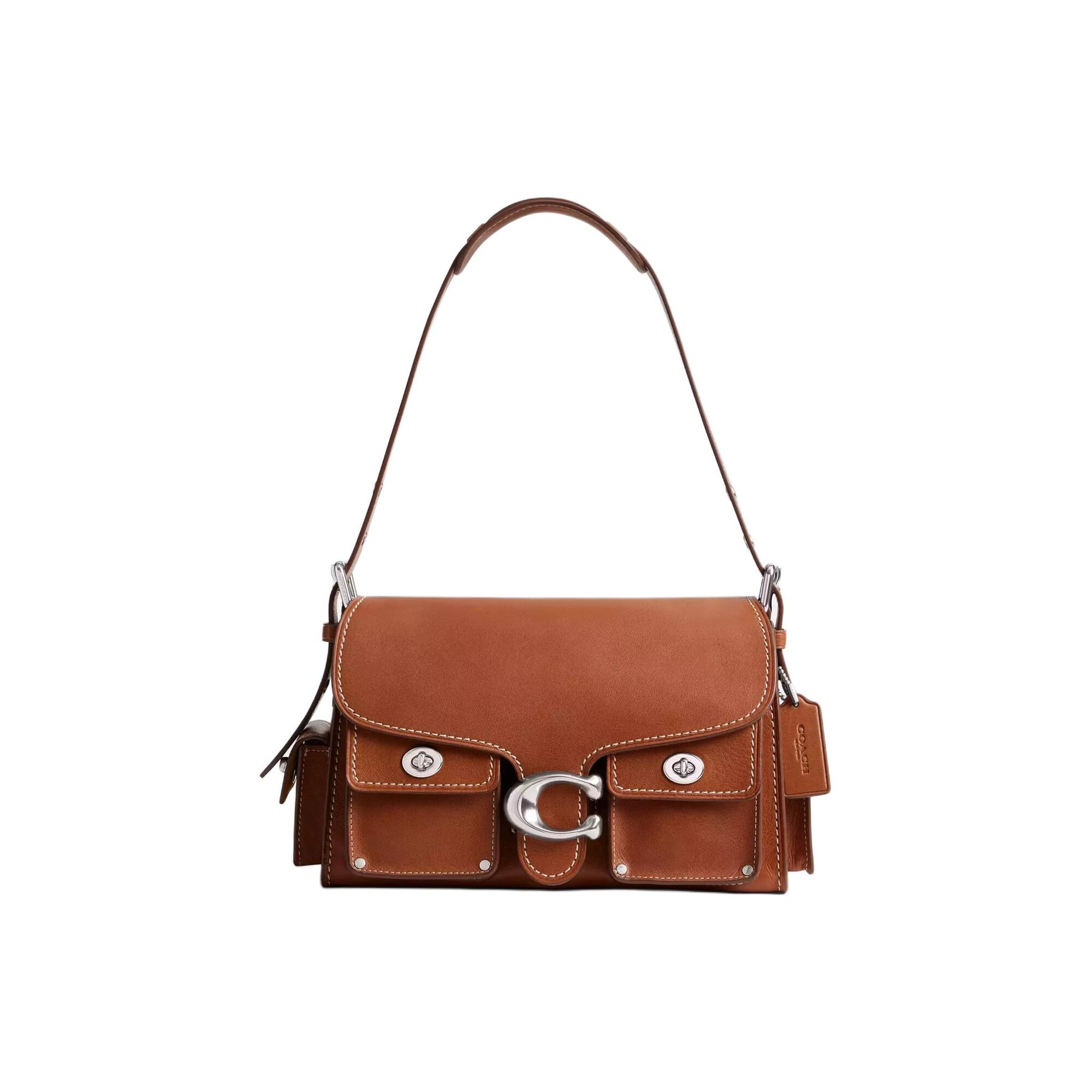 Сумка Coach Cargo, фактура матовая, красно-коричневый — фото 1