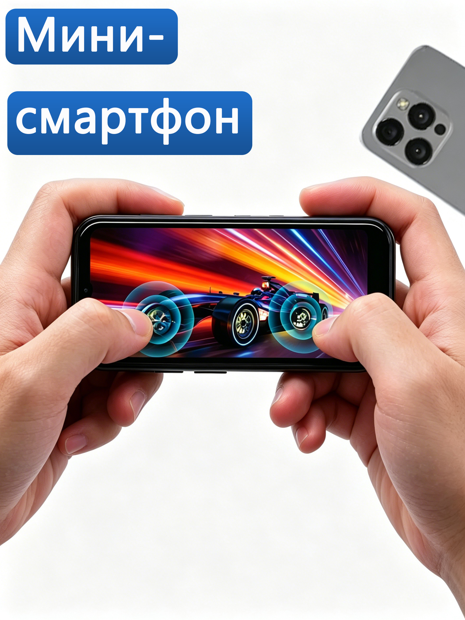 Мини-смартфон, металлический, ударопрочный, Full HD, 4000 мА·ч, 4/64ГБ, белое