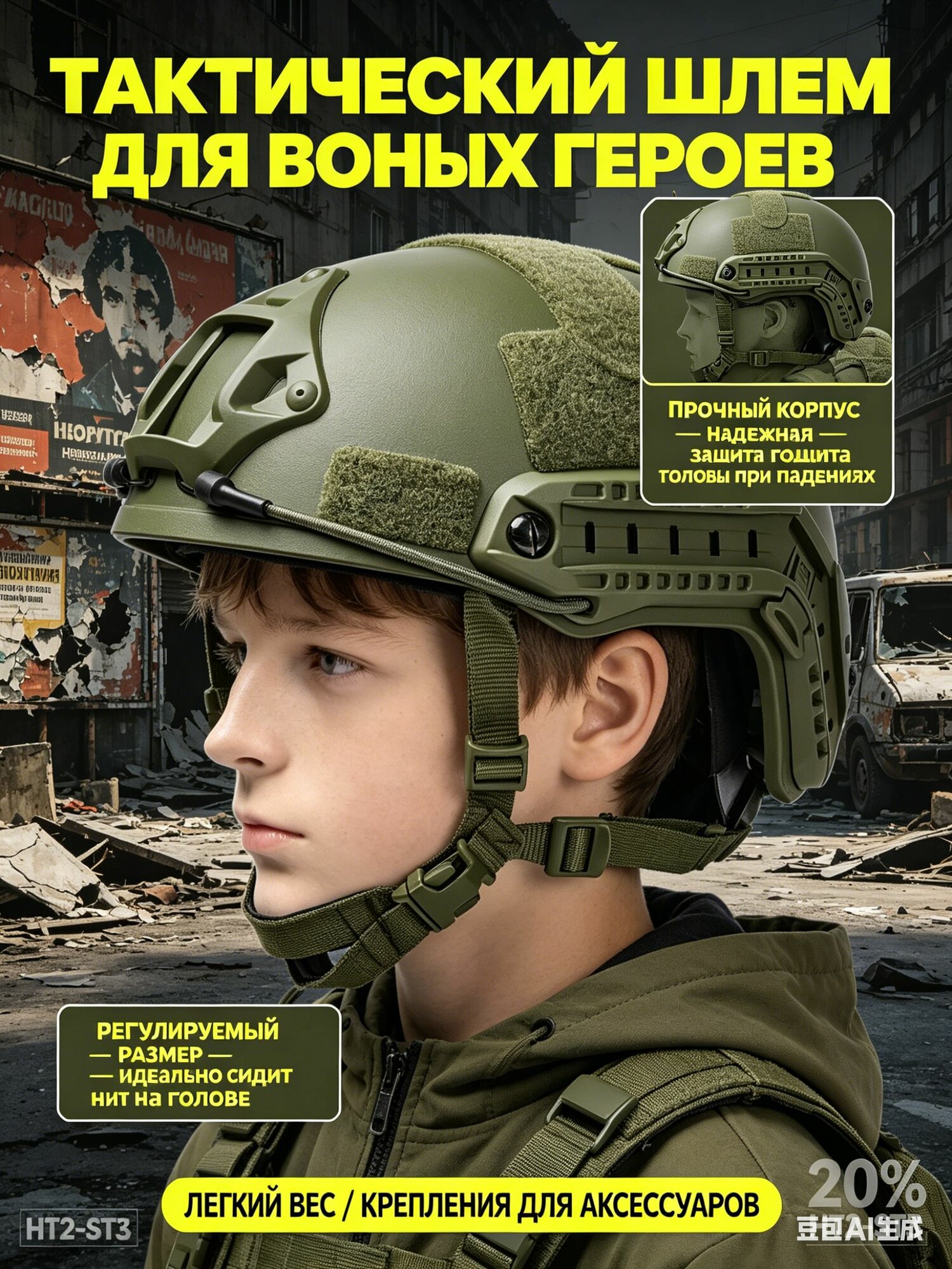 Каска для страйкбола, размер: 50-60