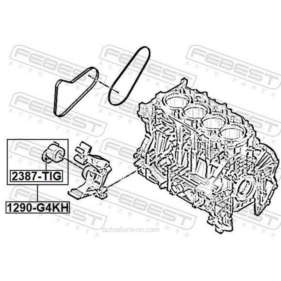 FEBEST 1290G4KH натяжитель ремня 1290-G4KH