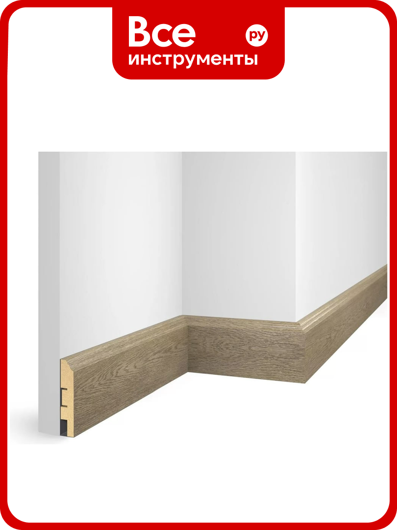 Плинтус COSCA DECOR ЕP07 NanoFlex дуб Корсика, 80x16x2400 мм, МДФ СПБ081697