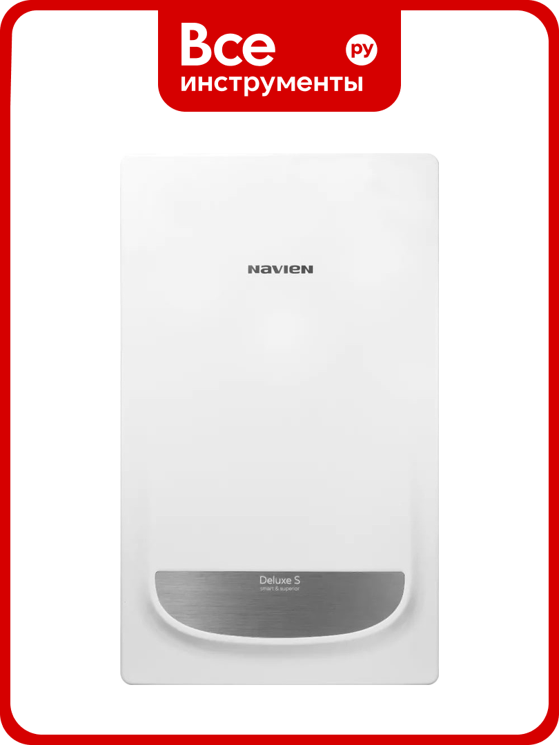 Газовый котел Navien Deluxe S-24k, закрытая камера, двухконтурный, 24 квт, коаксиальный НС-1205510, нержавеющей стали