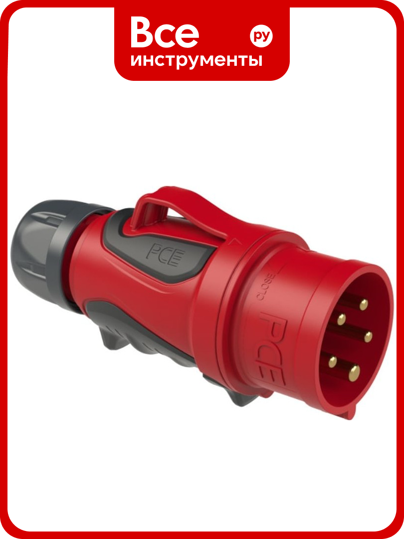 Кабельная вилка PCE 16А 380V 3P+N+E IP44 GRIP 0153-6