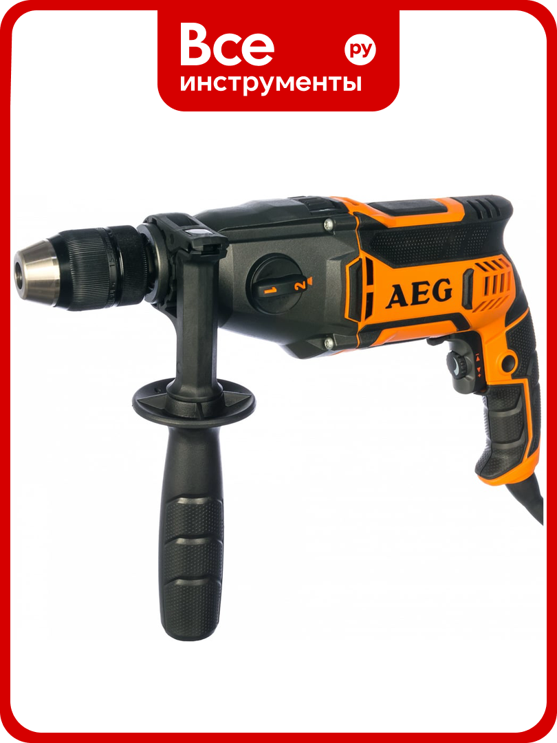 Ударная дрель AEG SB2E850R 4935447360, синий, универсальный, профессиональная, двухскоростная, щеточный двигатель