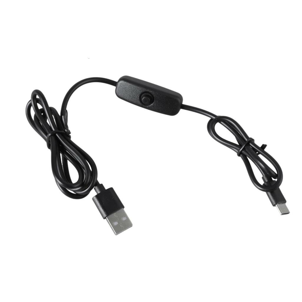 Портативный USB-кабель для зарядки с переключателем питания, Черный