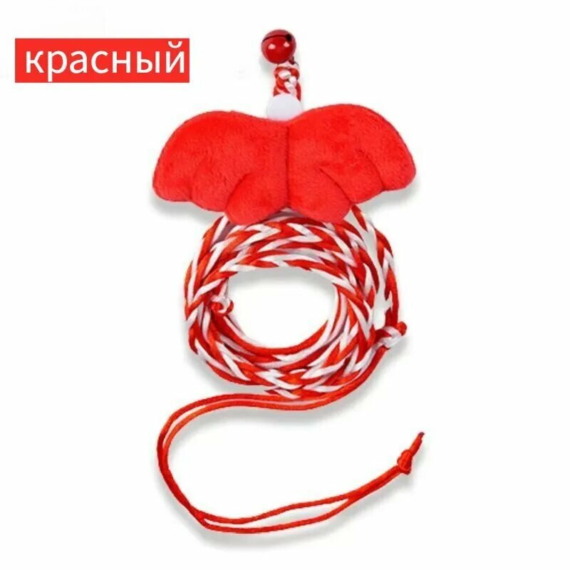 Поводок для хомяка с крыльями ангела и колокольчиком, 1.5 м, для прогулки на улице (розовый, синий, красный)