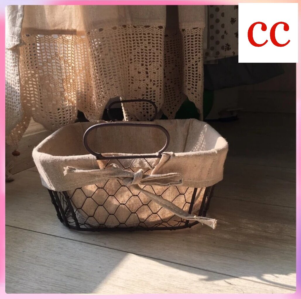 Корзина 23*23*10см для хранения овощей, фруктов, хлеба, яиц, корзинка садовая, дачная, для сада и огорода, железная металлическая плетеная проволочная