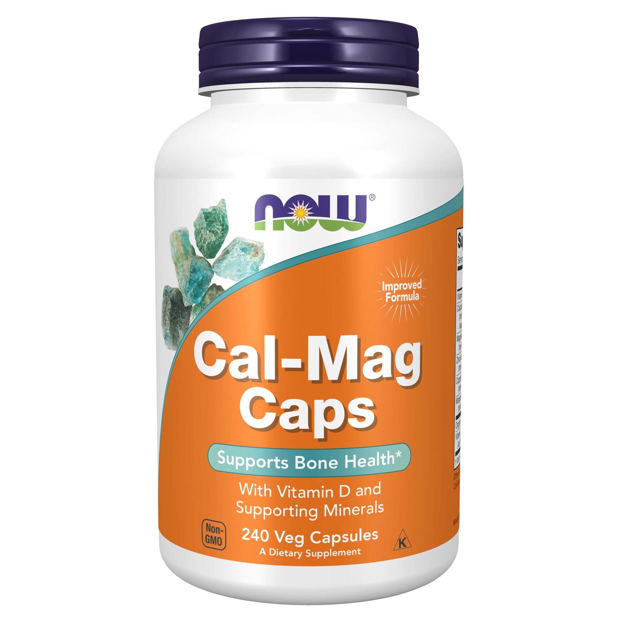 NOW Cal-Mag Caps, кальций, магний, витамины D и K2, 240 капсул