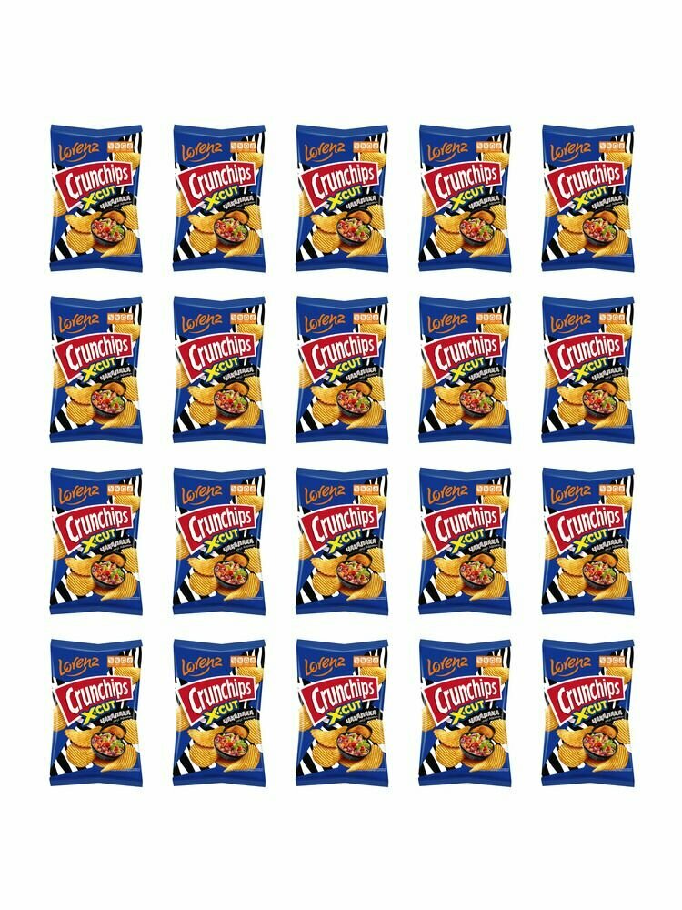 Lorenz Чипсы Crunchips X-Cut рифленые Чакалака, 130 г, 20 шт /