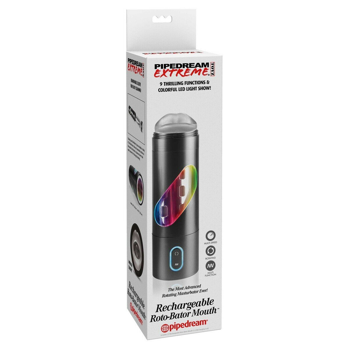 Мастурбатор-ротатор ротик Pipedream Extreme Toyz Rechargeable Roto-Bator Mouth