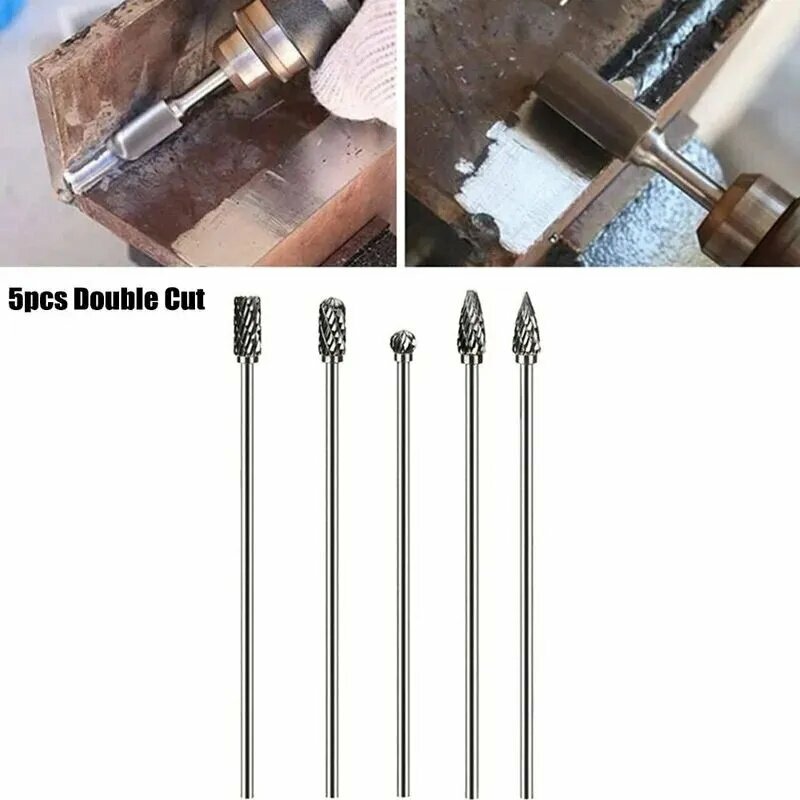 Набор из 5 шт. 100-миллиметровых двухзаходных вольфрамовых твердосплавных фрез для роторных инструментов