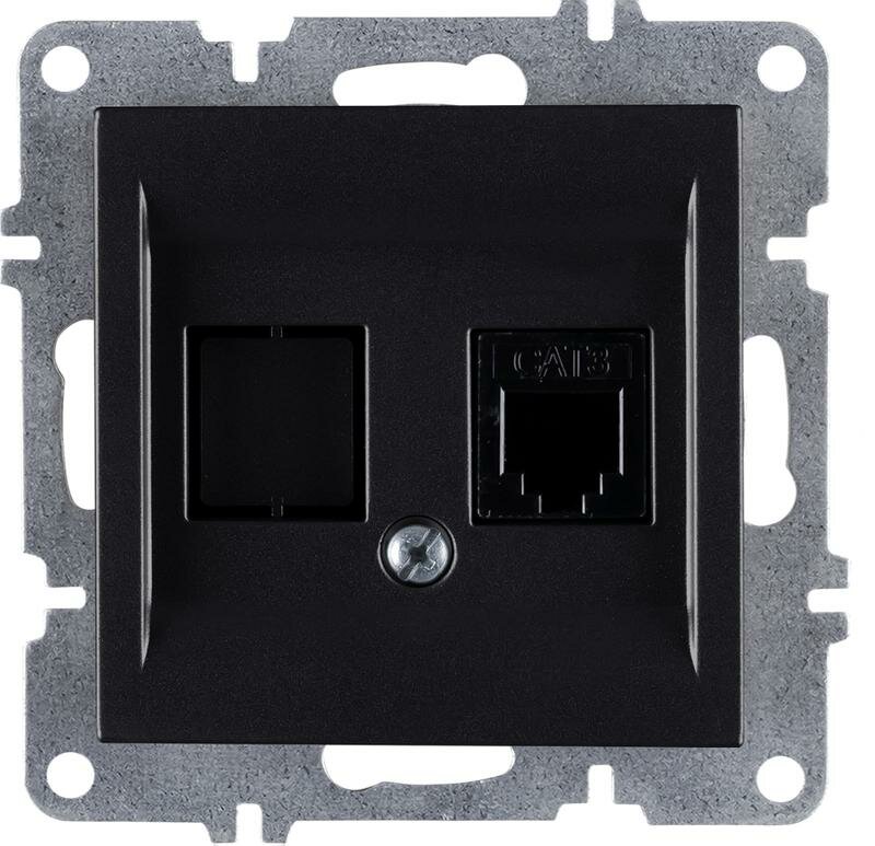 Розетка телефонная 1вых. СП 1мод. LAVIN/KAREN RJ45 кат.3 механизм черн. ARVIA 50 07 2000 221