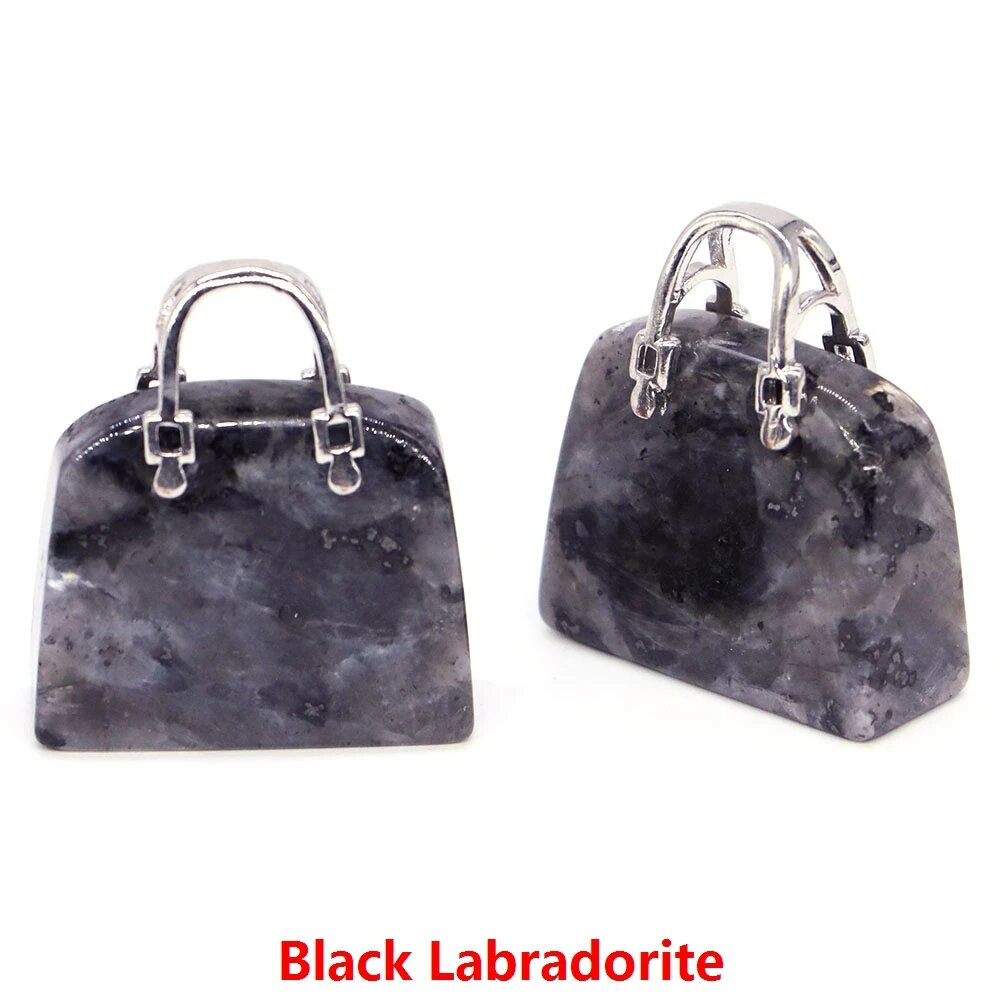 Мини-сумочка Black Labradorite, натуральный камень, 25 мм