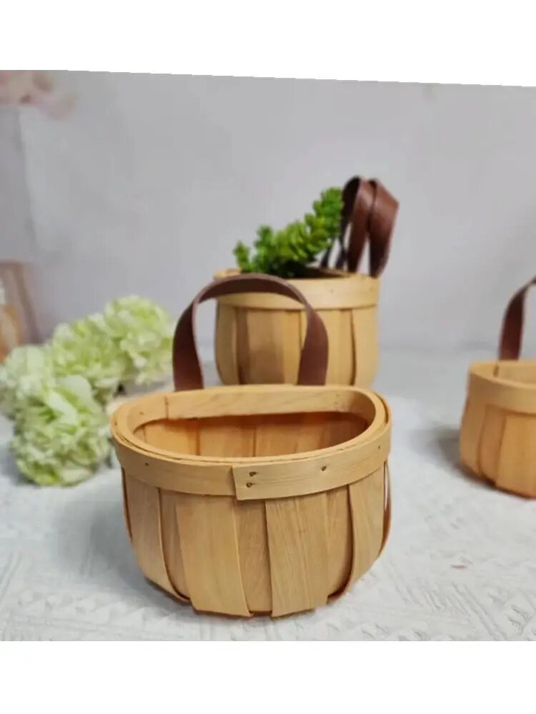 Бамбуковая корзина для хранения лука, чеснока и имбиря L