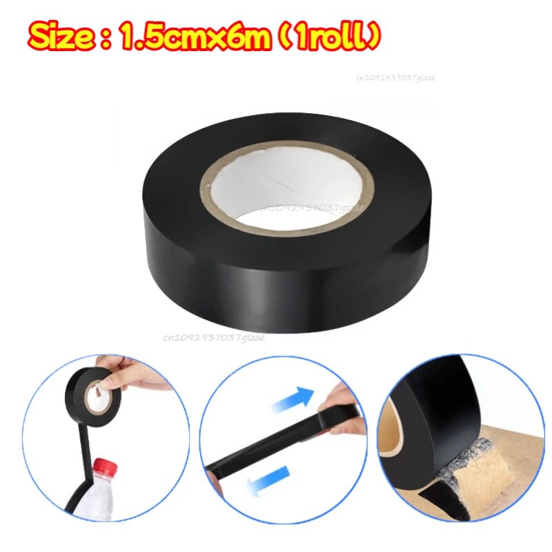 Черная электрическая изоляционная лента из ПВХ 1,5 см x 6 м 10 Rolls(60m)