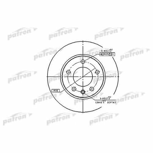 Диск тормозной передний Patron PBD1612 для Opel Omega (1986-1994)