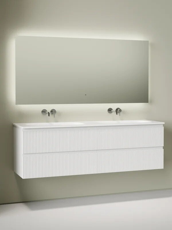 Комплект Тумба для комплекта Sancos Snob T 80, bianco 2 шт + Мебельная раковина Ceramicanova Grace CN7023wx + Донный клапан для раковины Ceramicanova CN2000, 2 шт+ Смеситель с внутр. частью Sancos Etna, хром, SC9004CH 2 шт + Зеркало для ванной комнаты San