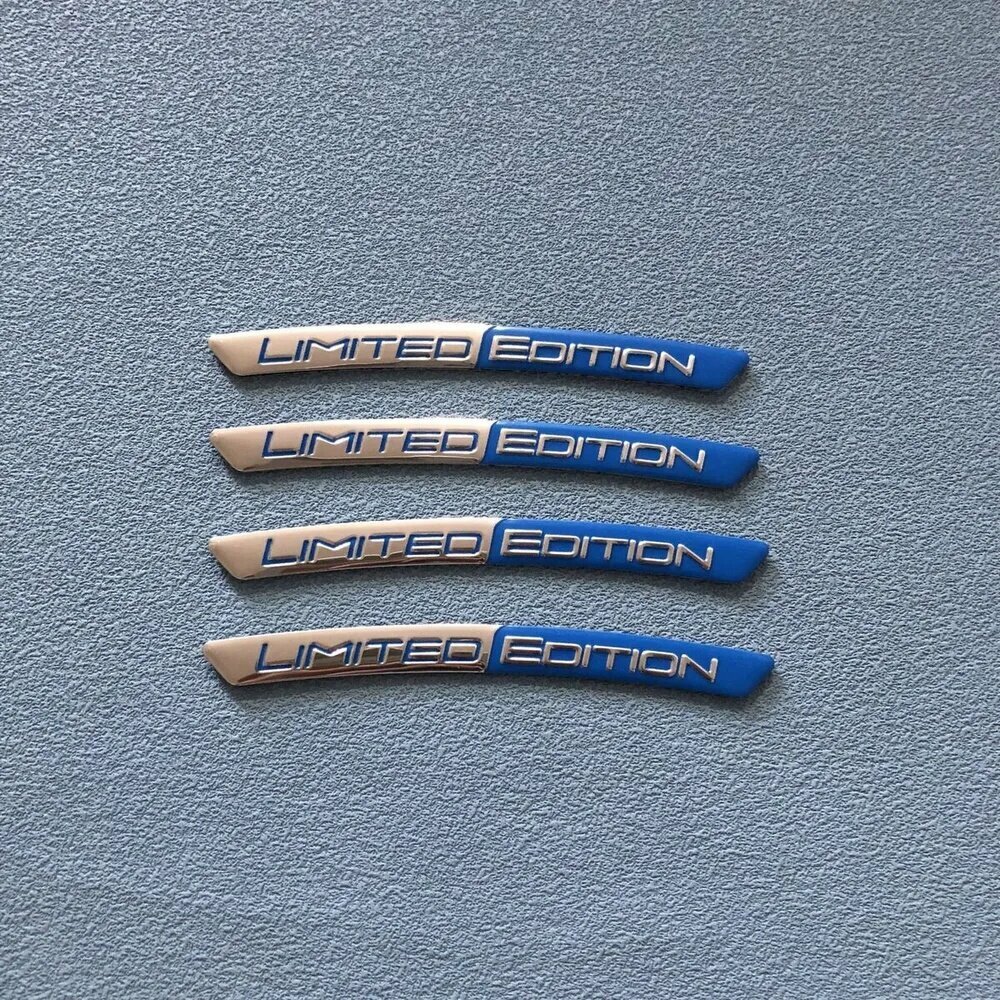 Эмблемы на колесных дисках Limited Edition, для автомобилей, металл, самоклеящиеся, синий