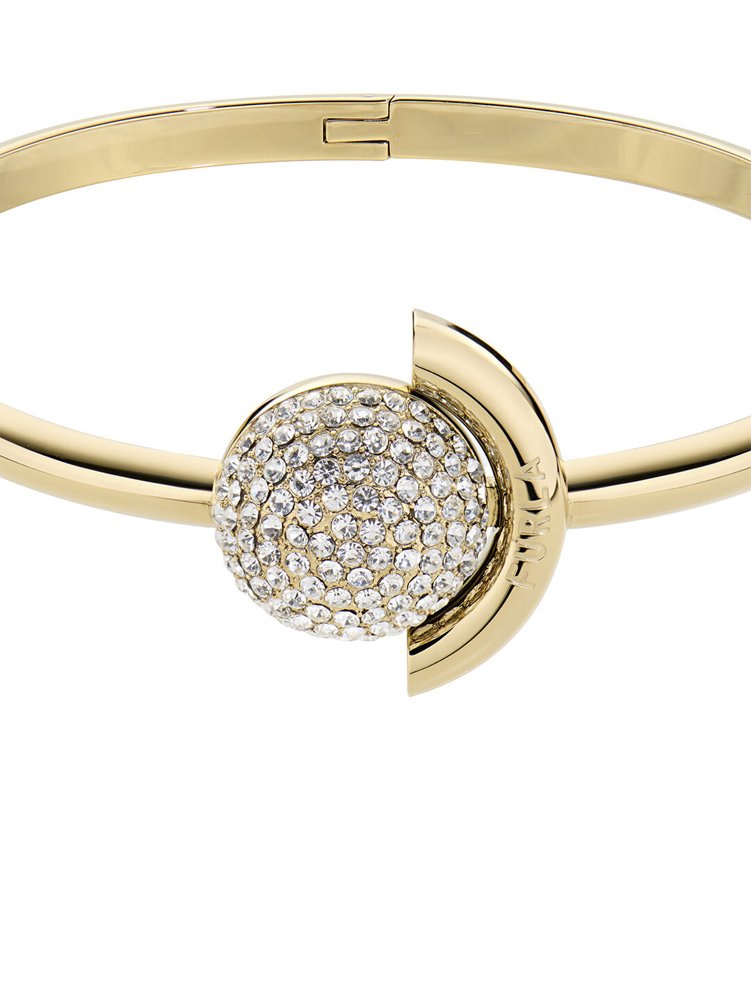 Браслет-бэнгл FURLA, кристалл, 1 шт., размер 16 см, золотистый — фото 1