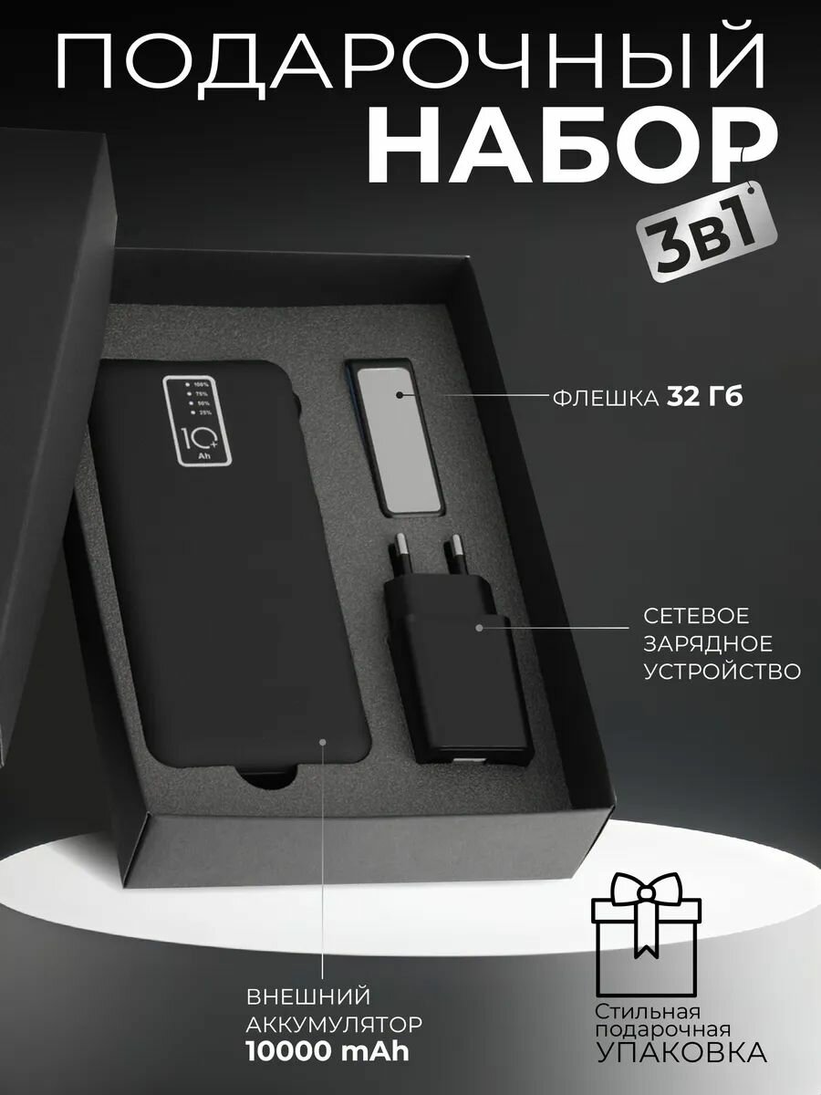 Подарочный набор powerbank флешка подарок выпускнику