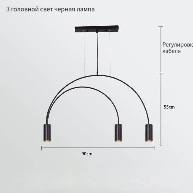 RUIBO Люстра LED 5 Вт, металл, бронза/черный, GU10, 8-20㎡, 3 шт. — фото 1