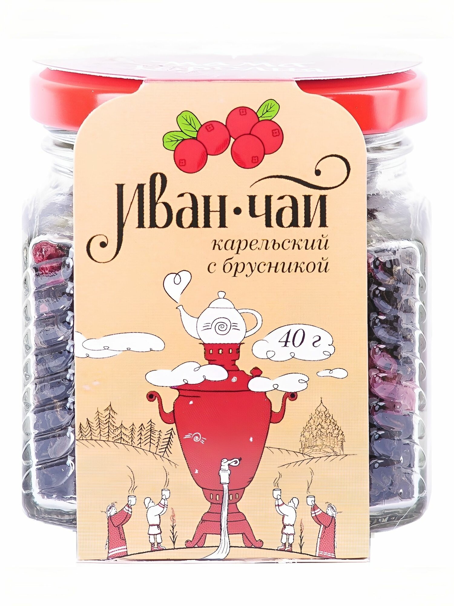 Мама карелия, иван чай с ягодами брусники, крупнолистовой 40гр