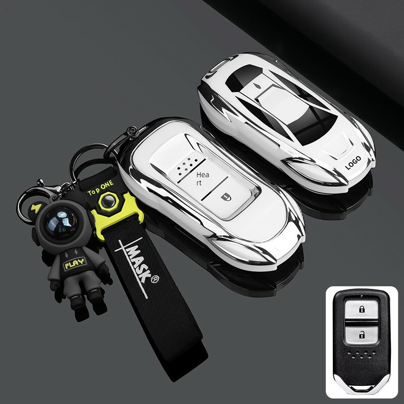 Брелок с 2 кнопками для Honda CR-V, Accord, Civic, HR-V, Fit, Elysion с жемчужно-белой отделкой и дизайном космонавта