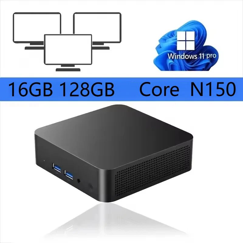 Мини-ПК Intel Core i9 10980HK N150 2026 Синий, N150 16GB 128GB