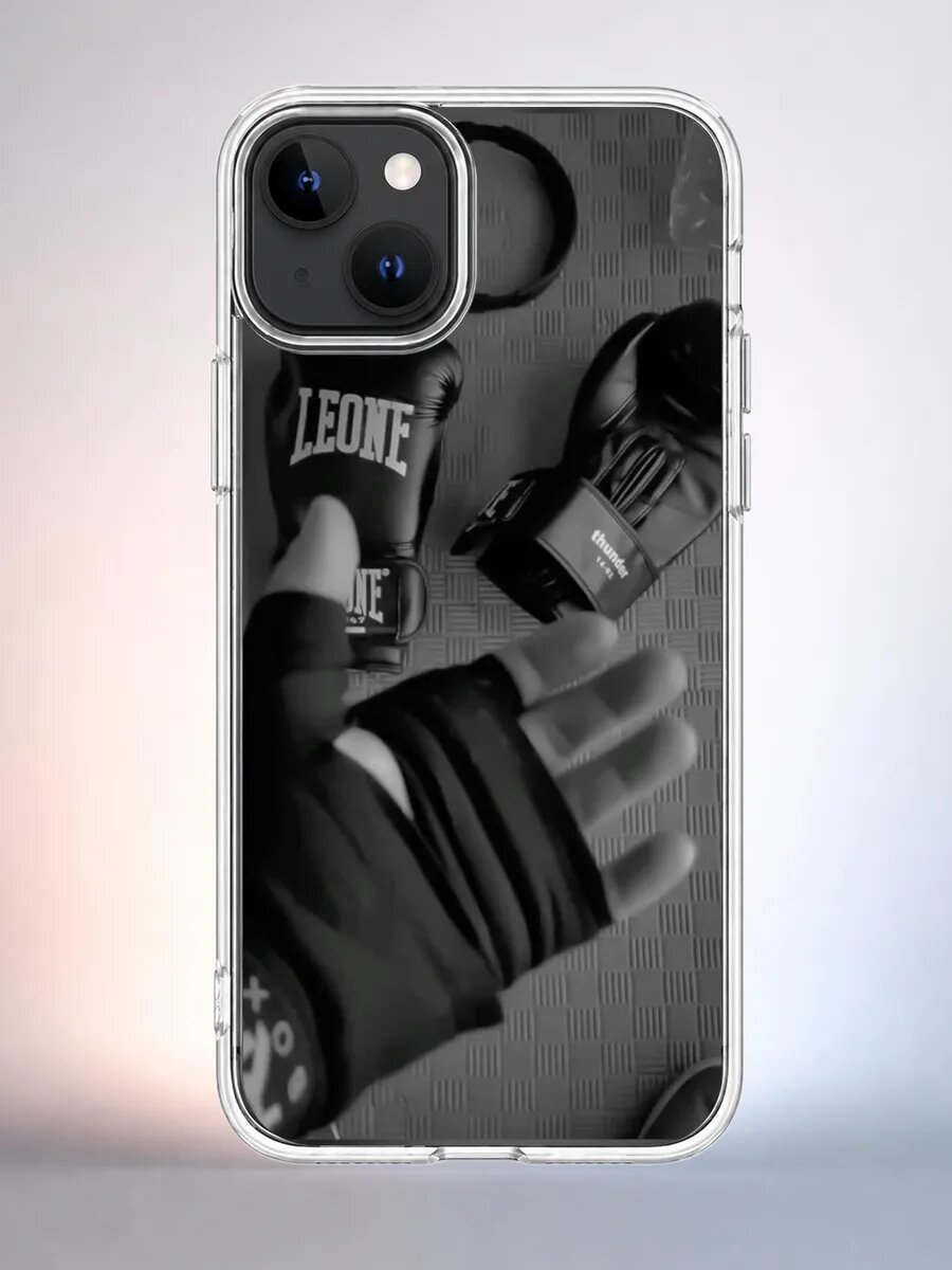 Чехол iPhone 14 перчатки Leone силиконовый прозрачный