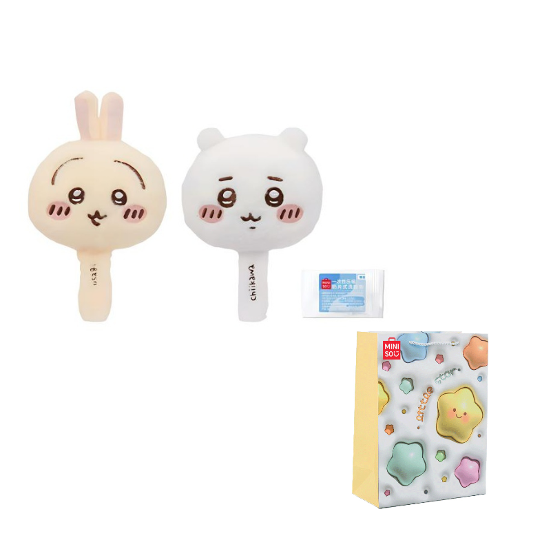 Зеркало-кукла для рук унисекс MINISO x Chiikawa, Usagi+Chiikawa (2 Pcs)+Facial Towel 1 Pc