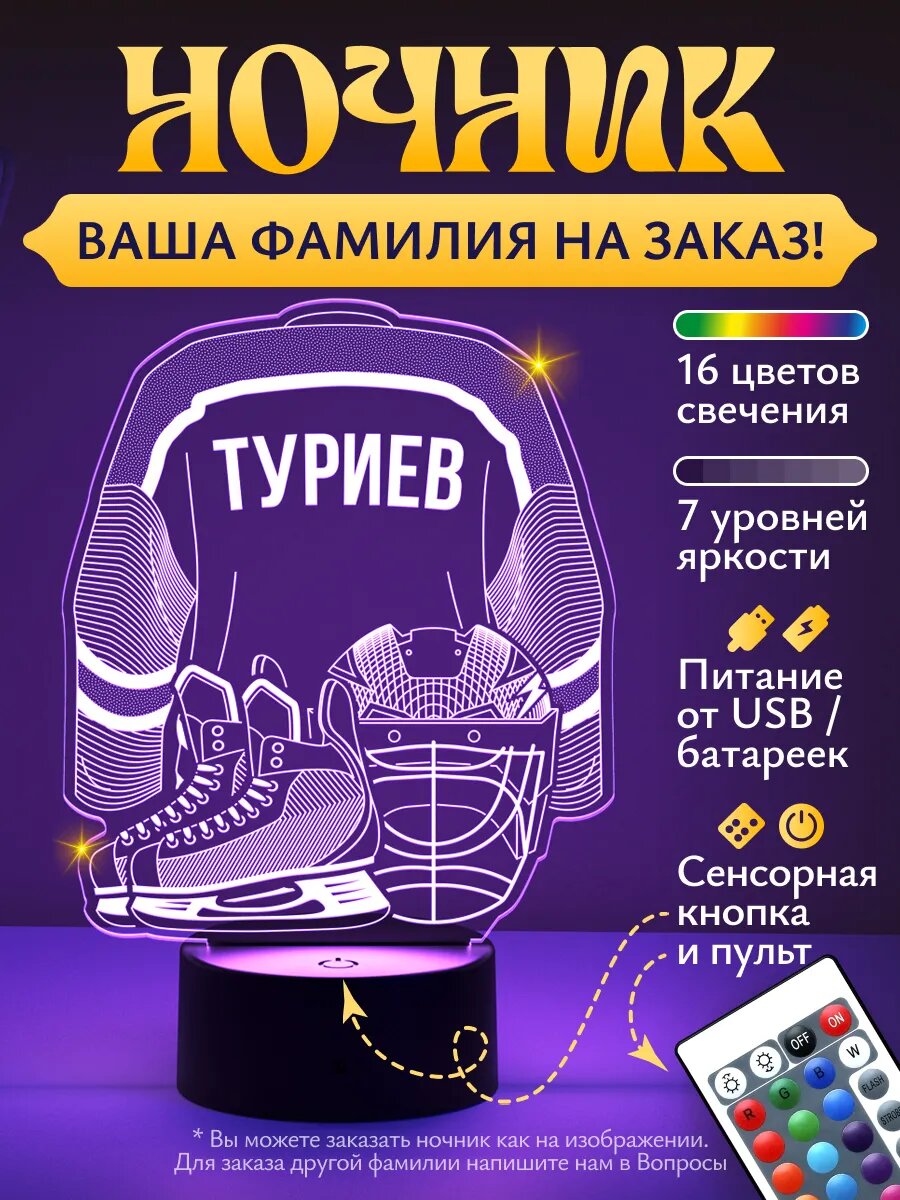 Ночник «Туриев - Хоккейная форма»