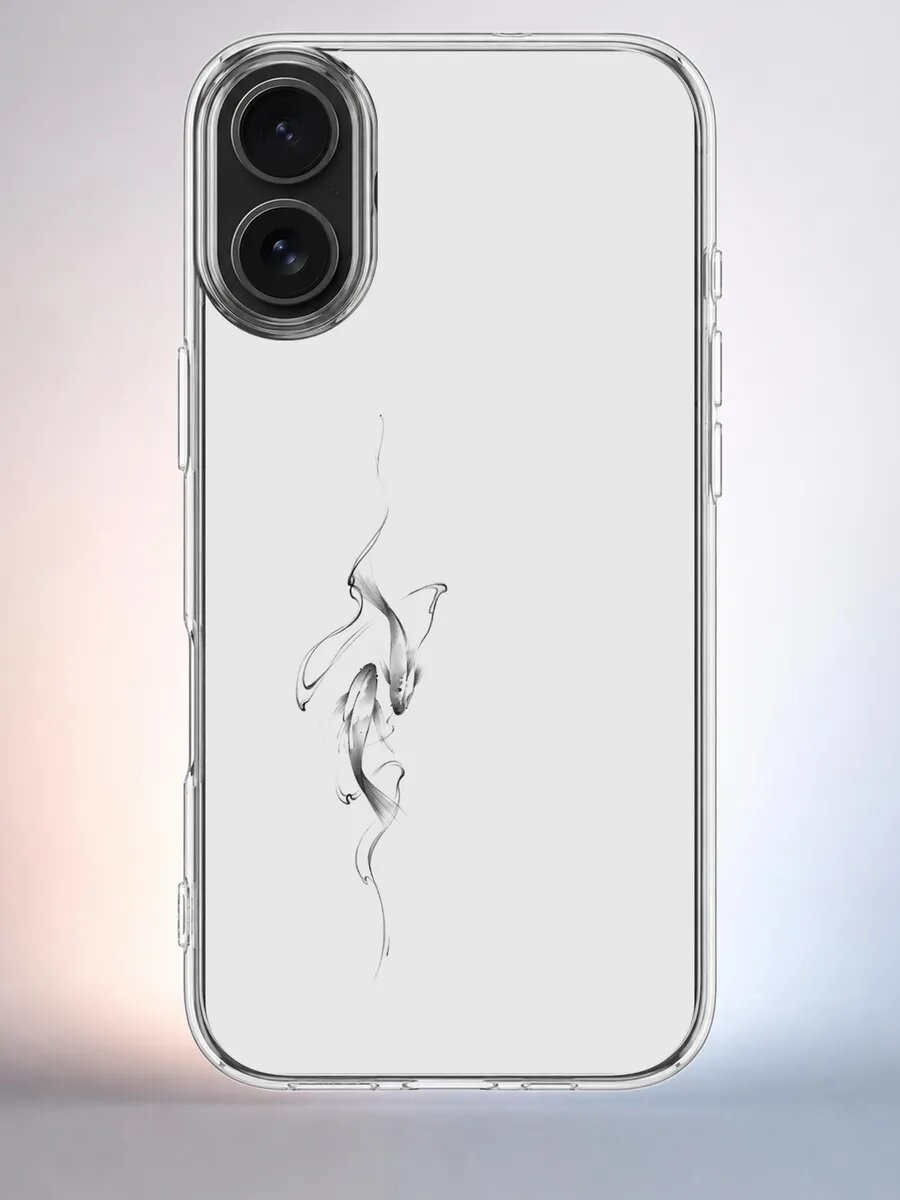 Чехол iPhone 16 карп кои тушь силиконовый