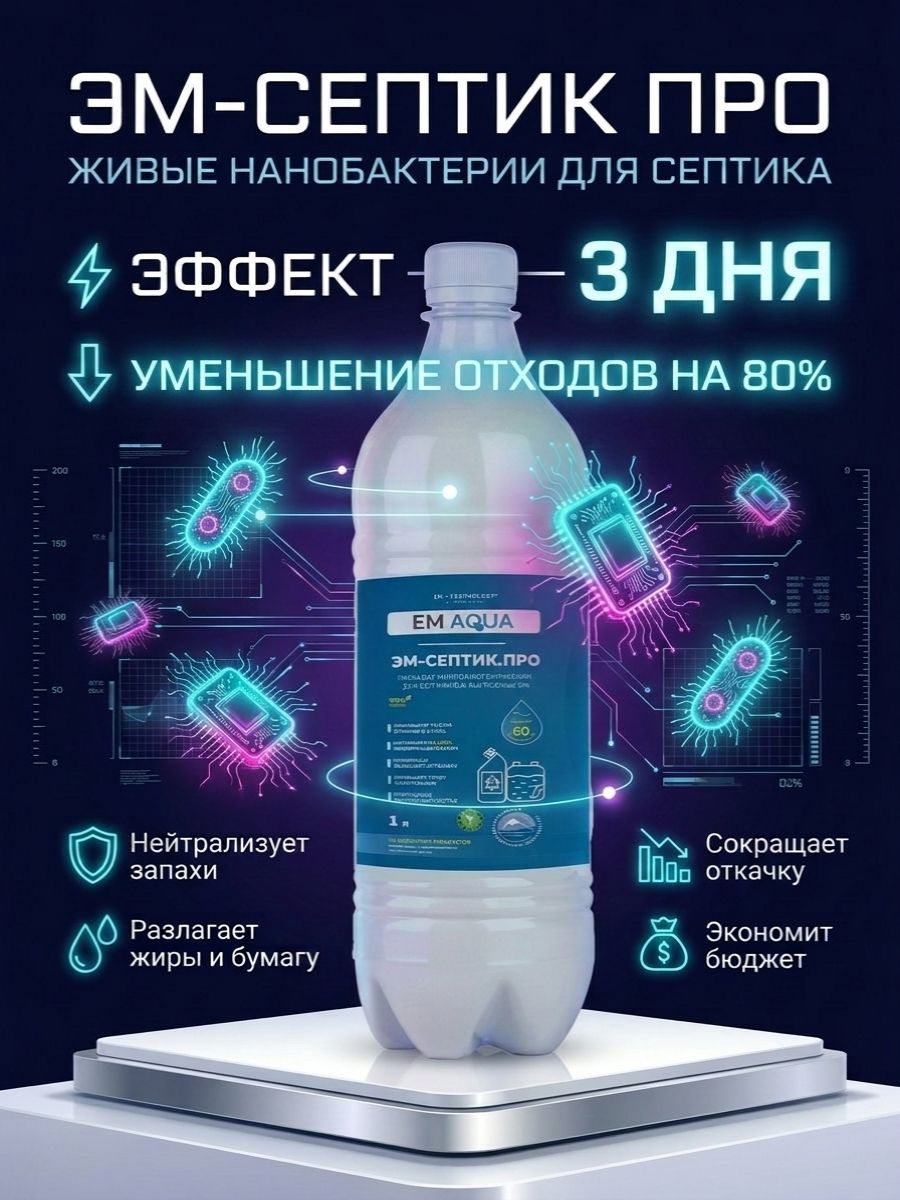 ЭМ-Септик препарат для септиков и выгребных ям 1л