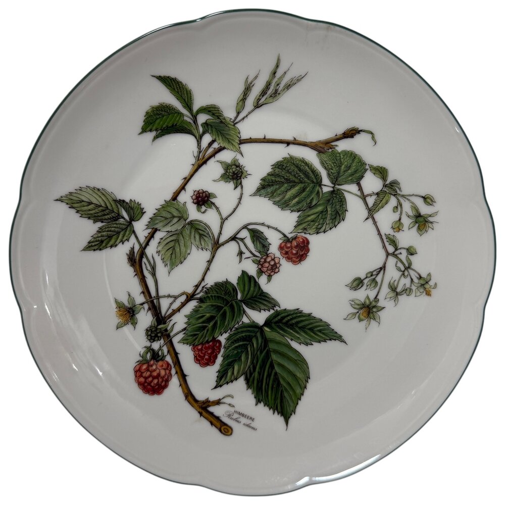 Тарелка декоративная "Ботаника Малина Himbeere", 19 см, 1970-1980 гг, Seltmann Weiden, Германия