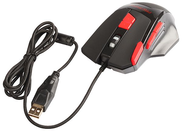 Мышь компьютерная игровая Qumo Predator M80, проводная, оптическая, 8 кнопок, прогр, подсветка 4 цвета 1200/1600/2400/3200 dpi — фото 1