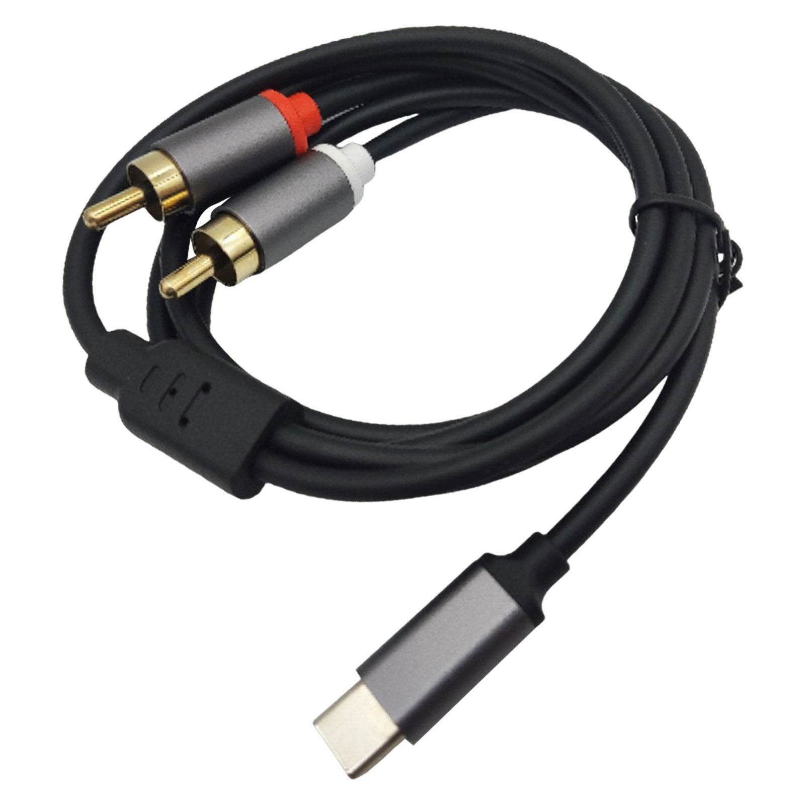 Разветвительный кабель RCA Type-C «папа» на 2 разъема RCA «папа» для домашнего кинотеатра и телефона, 3 м.