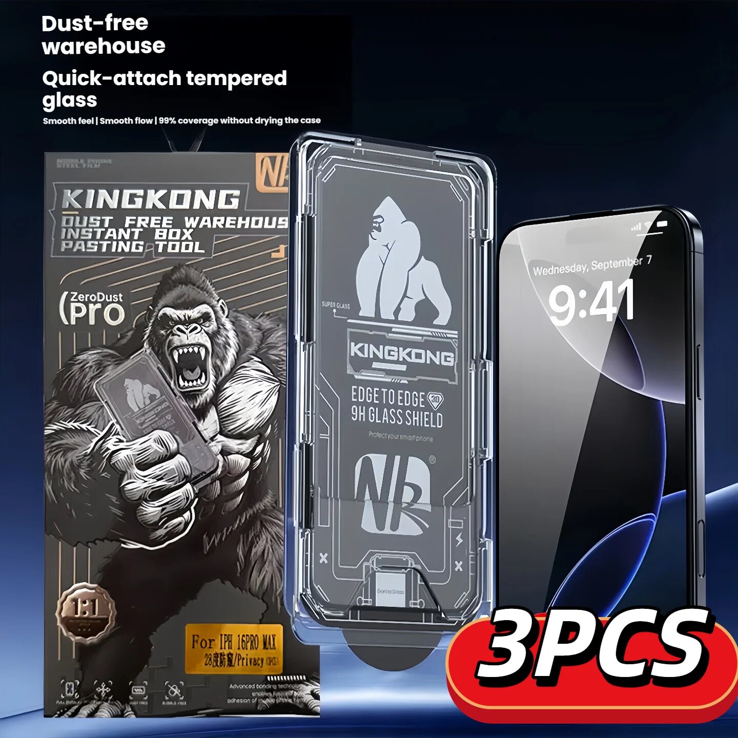 Набор Из 3 Защитных Стекол Gorilla Glass Для iPhone 17/16/15 Pro: Устойчивые К iPhone 16 Pro