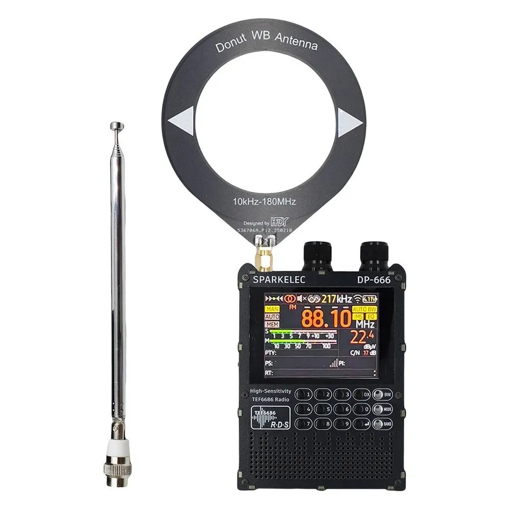 DSP-радиоприёмник TEF6686 с FM/AM/КВ/ДВ/СВ, сенсорным дисплеем 2,8 дюйма и аккумулятором 5000 мА ч