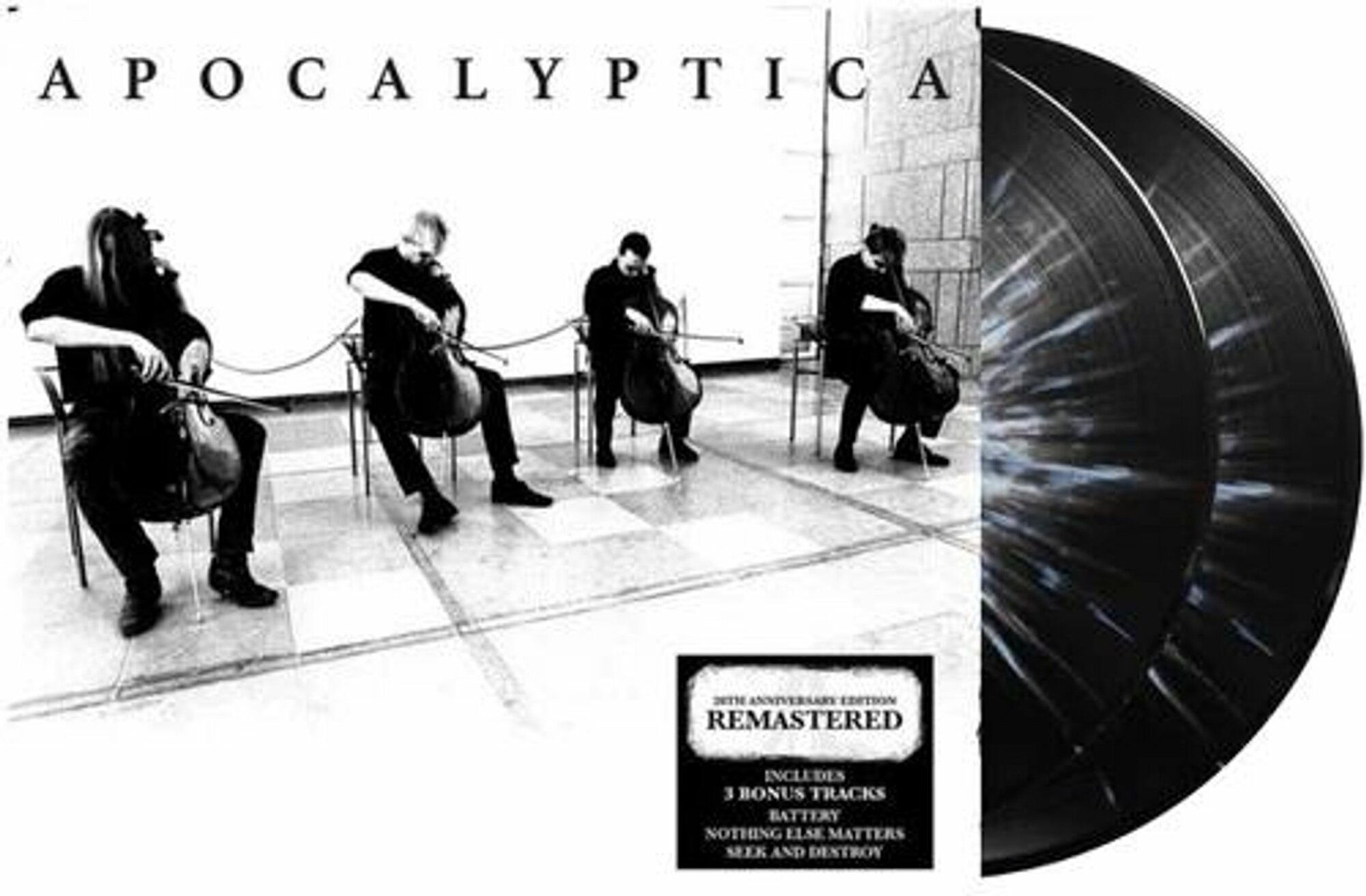 Виниловая пластинка Apocalyptica - Plays Metallica (2LP Черно-белый винил с брызгами) 2026, Black White Splatter, Gatefold, Limited Edition