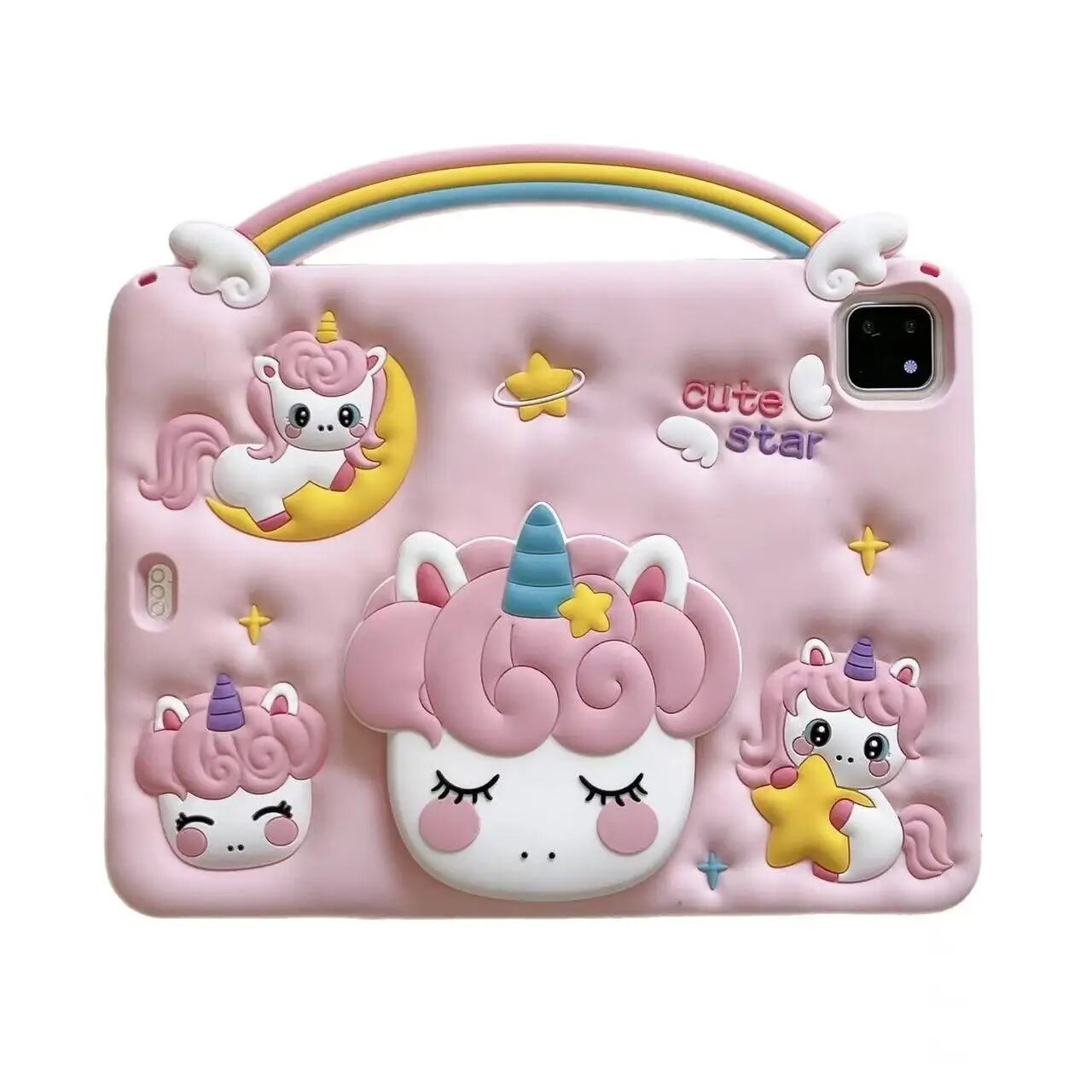 Розовый чехол для iPad Moon Unicorn