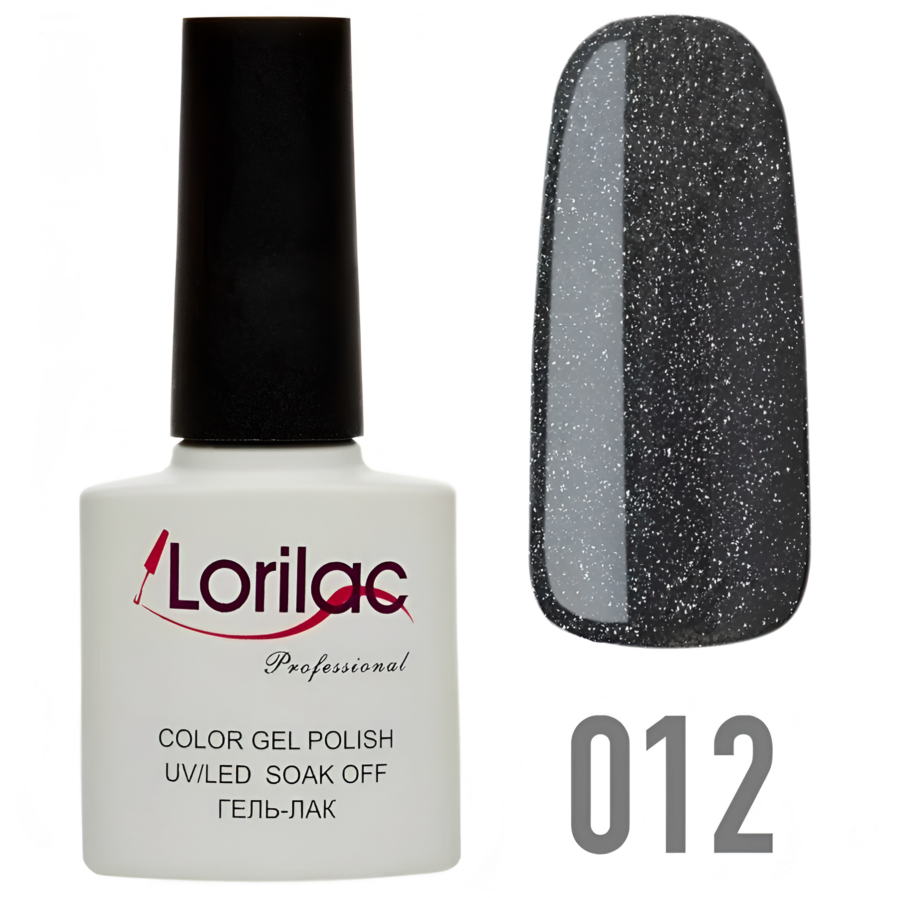 Lorilac, Гель-Лак, серия Disco, Тон №12 (Черный), 10мл, для UV/LED-лампы