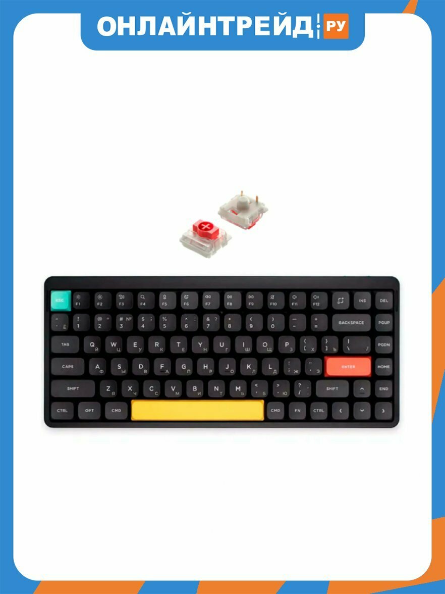 Клавиатура Nuphy AIR75v2 QMK беспроводная/проводная Basalt Black, RGB, Hot Swap, Red Switch (AIR75v2-BB-1)